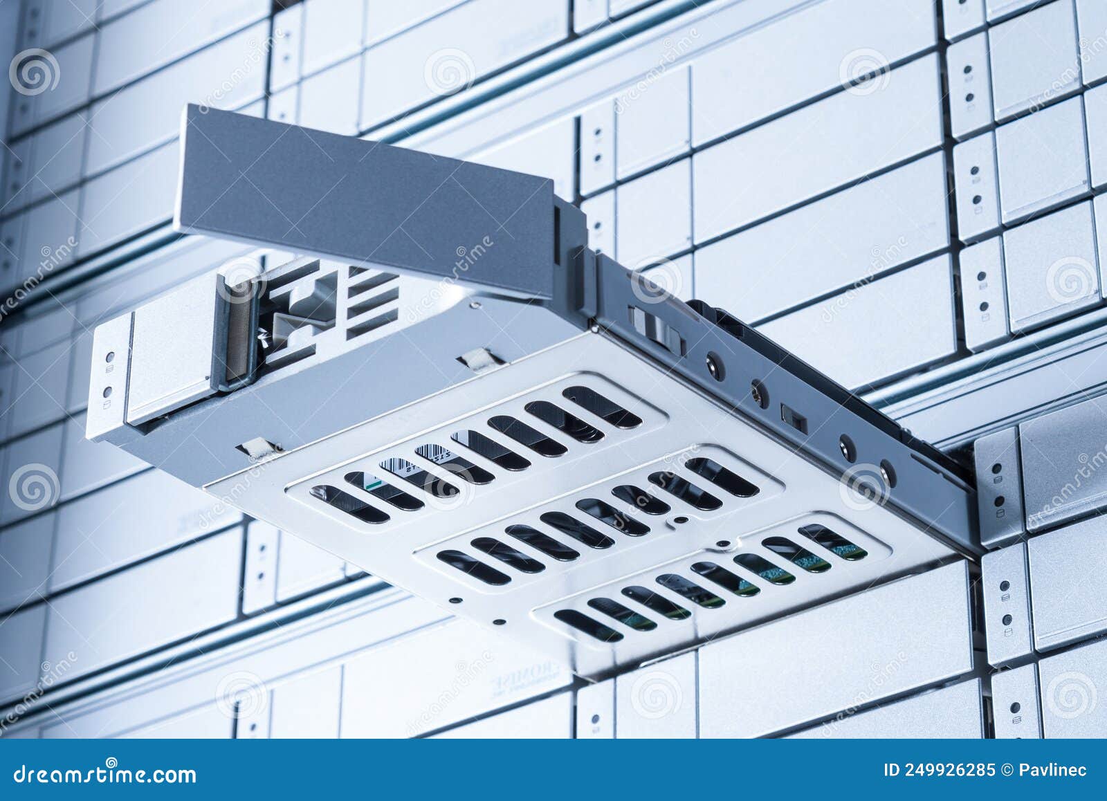 Detail of Hard Disk in a Tray that is Being Installed Inside Dat Stock ...