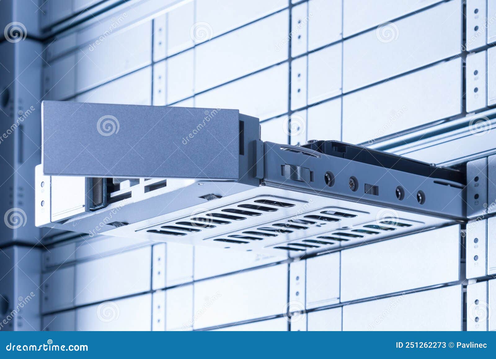 Detail of Hard Disk in a Tray that is Being Installed Inside Dat Stock ...