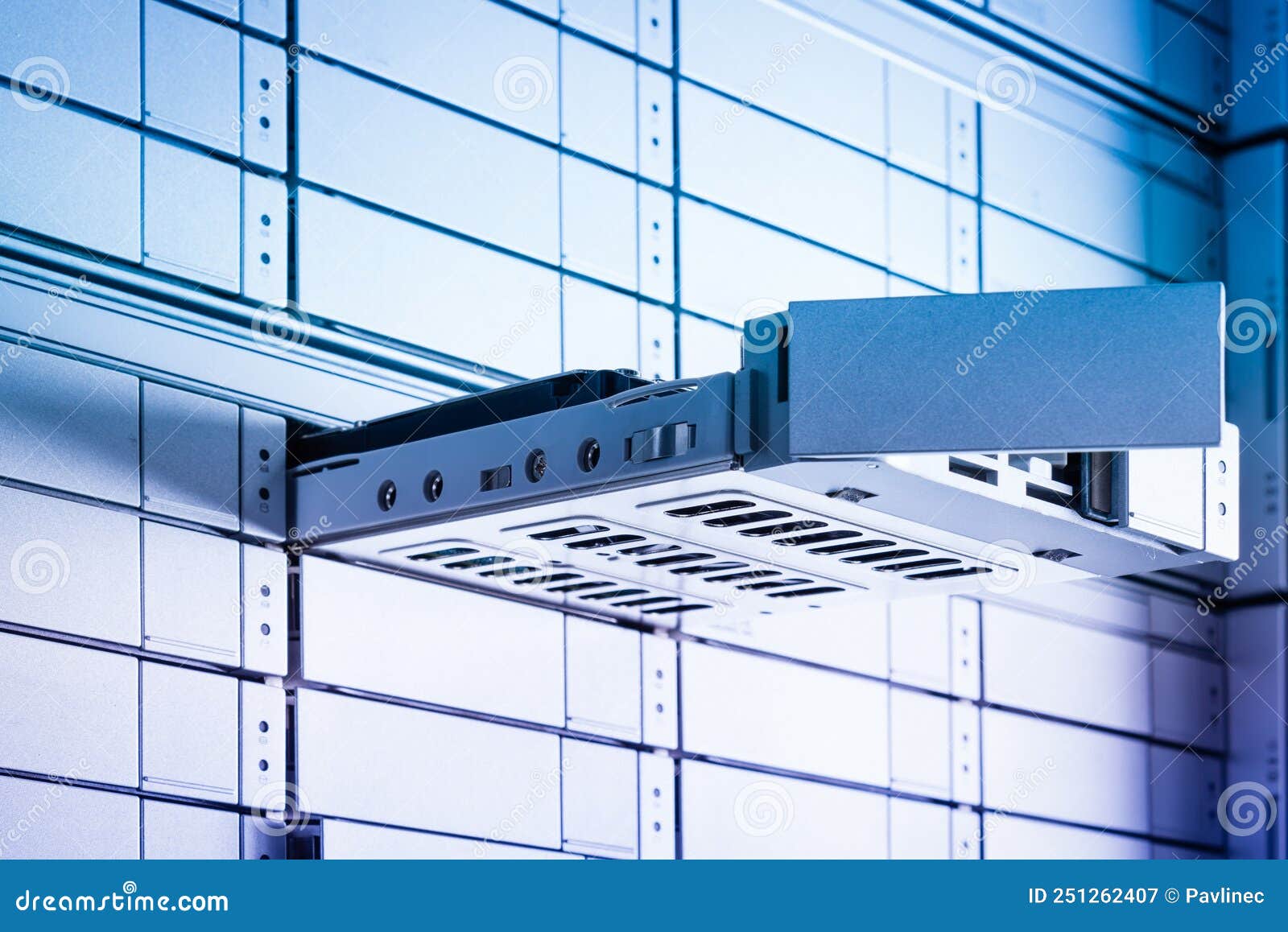 Detail of Hard Disk in a Tray that is Being Installed Inside Dat Stock ...