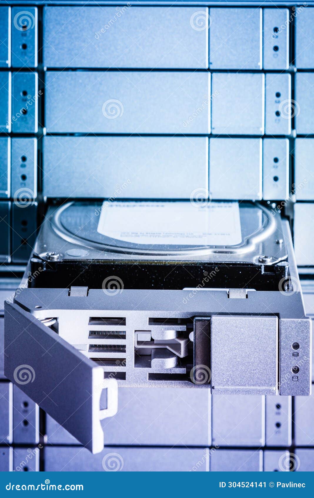 Detail of Hard Disk in a Tray that is Being Installed Inside Dat Stock ...