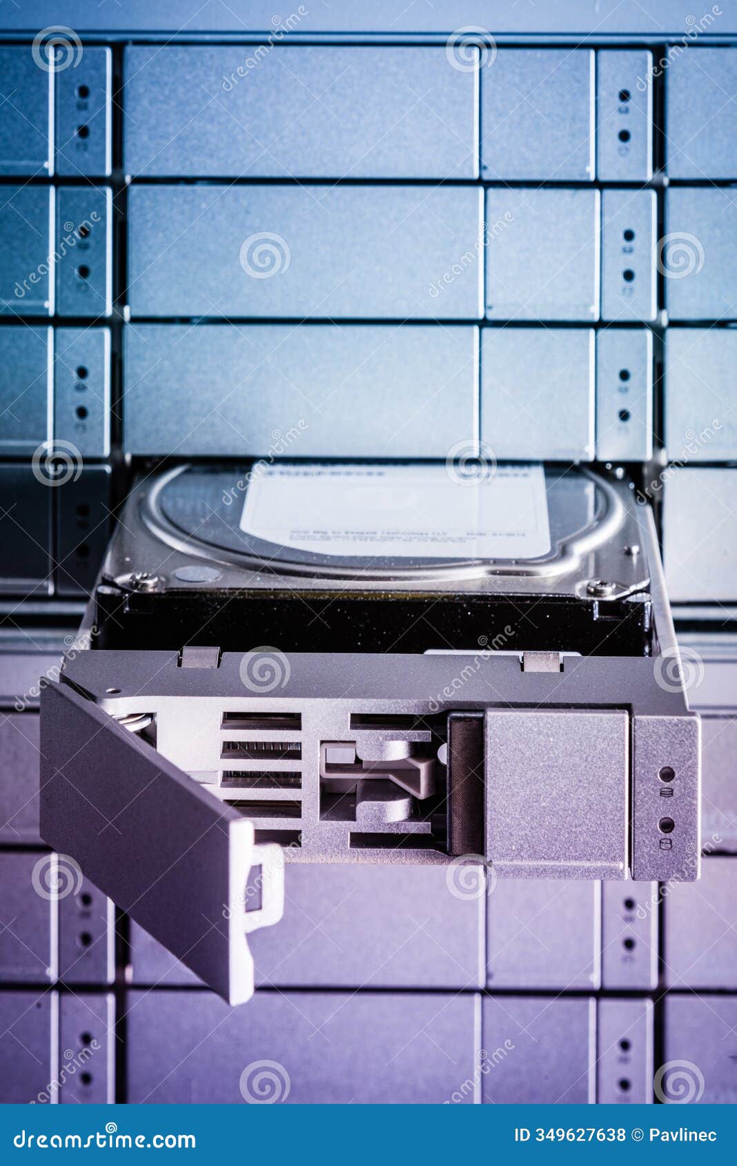 Detail of Hard Disk in a Tray that is Being Installed Inside Dat Stock ...