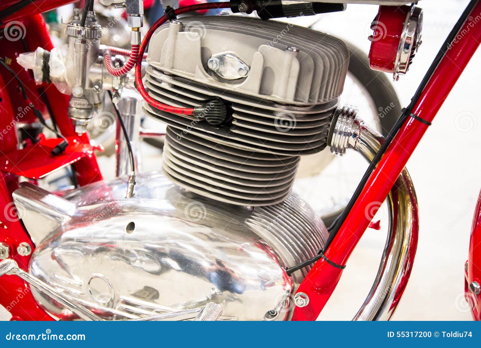Detail of the Head of the Engine of a Vintage Motorcycles Stock Photo ...