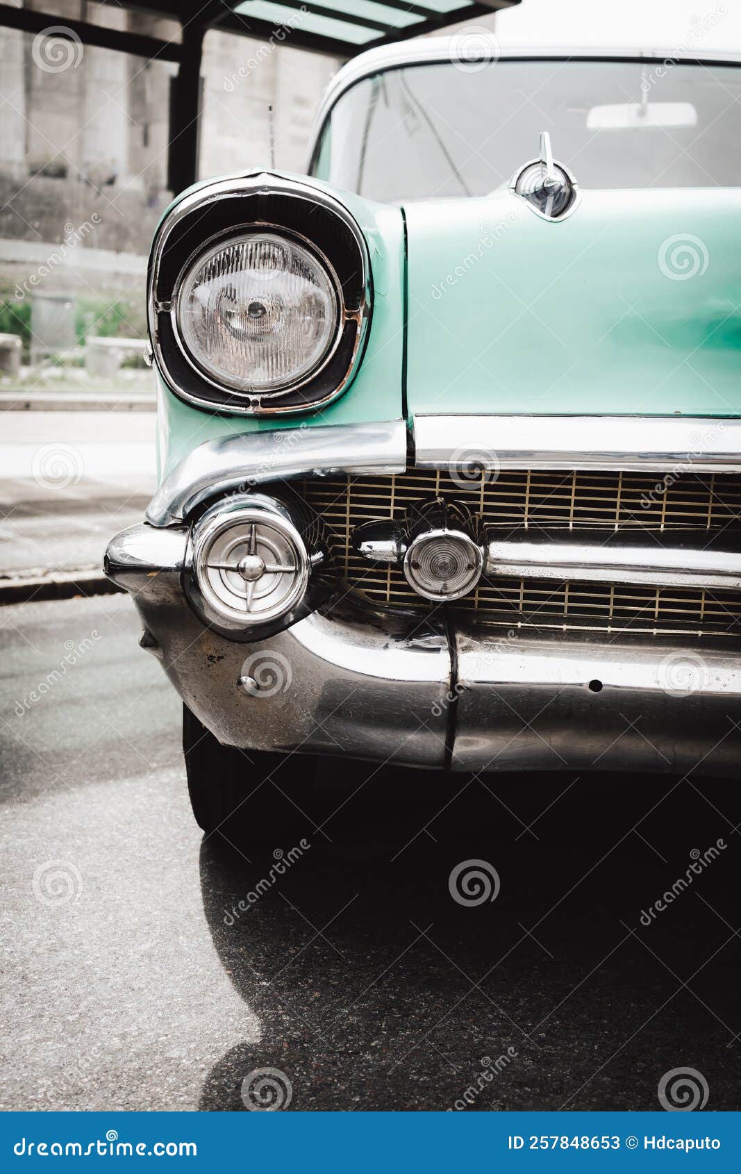 Detail of the Headlight or Left Front Light of a Vintage Car from the ...
