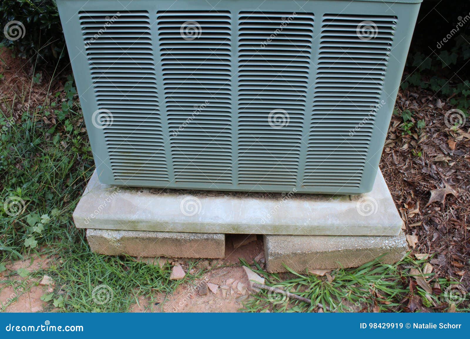 Detail of a Heat Pump on an Unstable Base Stock Image - Image of white ...