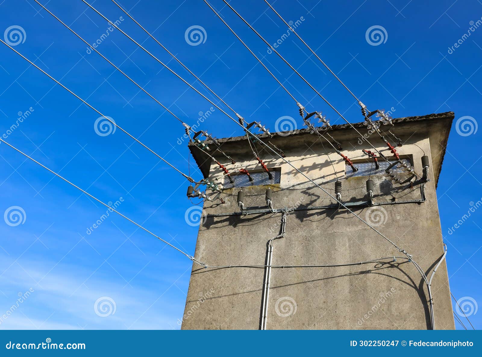 Detail of the High Voltage Electrical Cables of the Brick Electrical ...