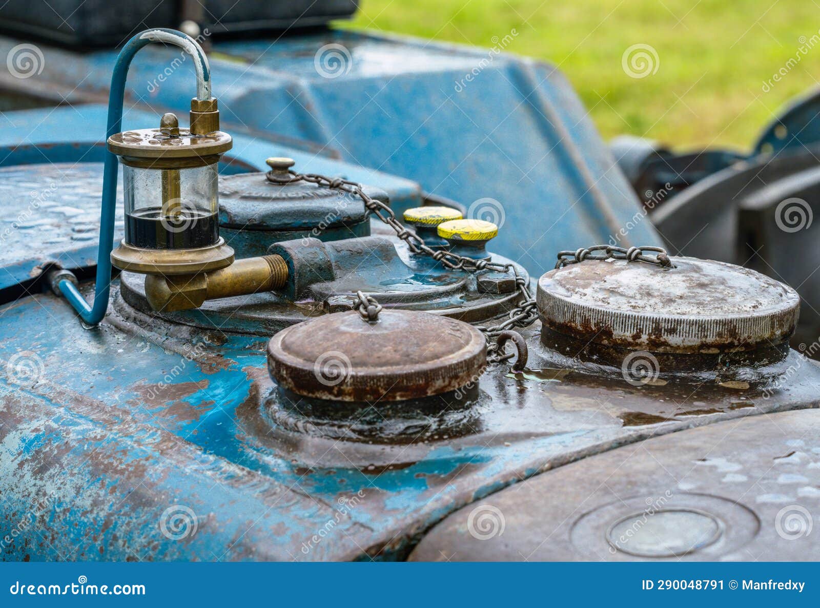 Detail of a Historic Tractor Old-timer Motor Stock Image - Image of ...