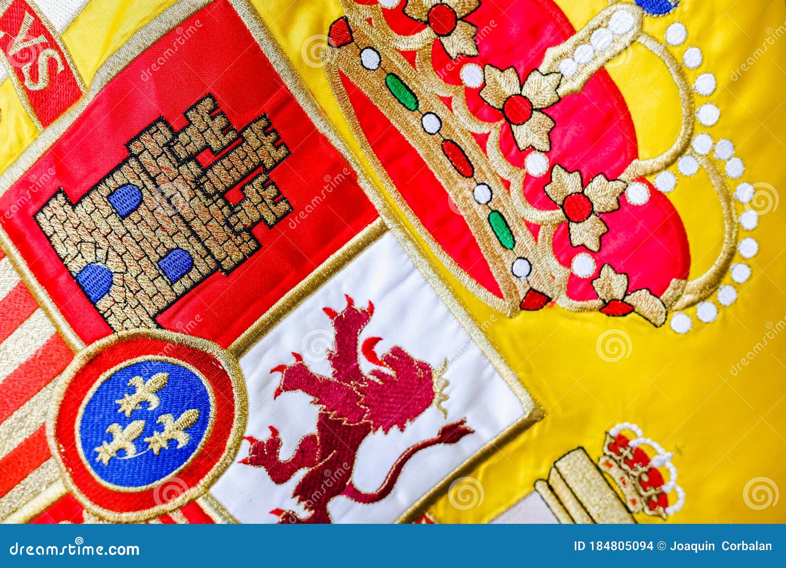 Detail of the Historical Shield of the National Flag of Spain Stock ...