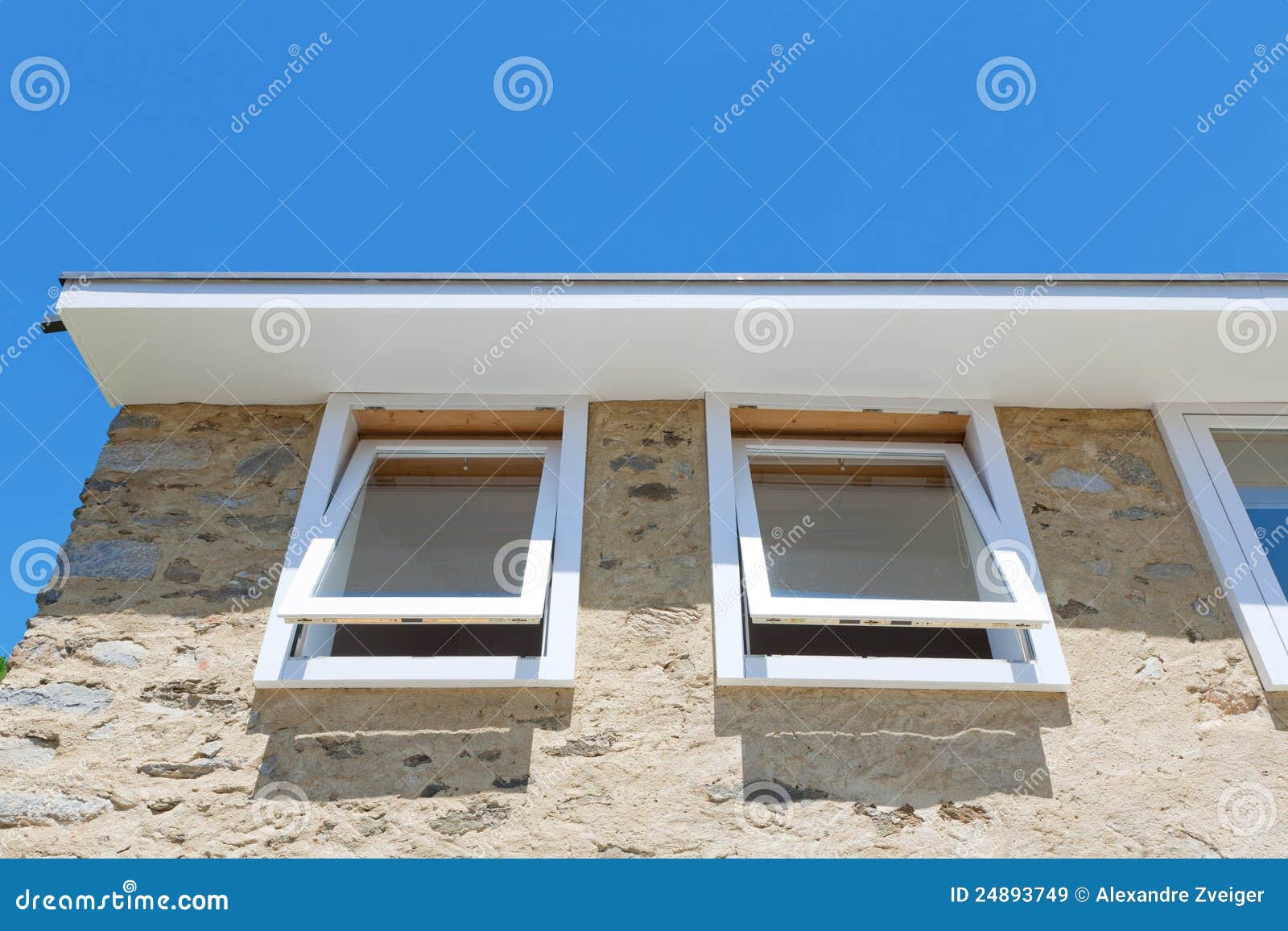 Detail of House, Two Windows Stock Image - Image of house, closeup ...