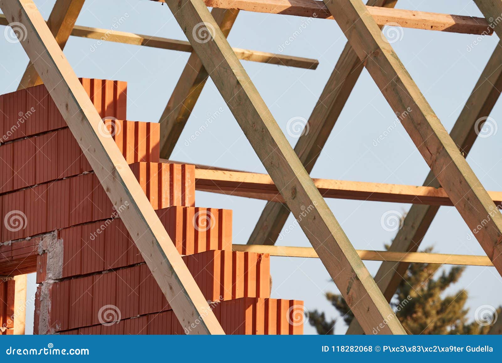 Brick House Construction stock photo. Image of family - 118282068