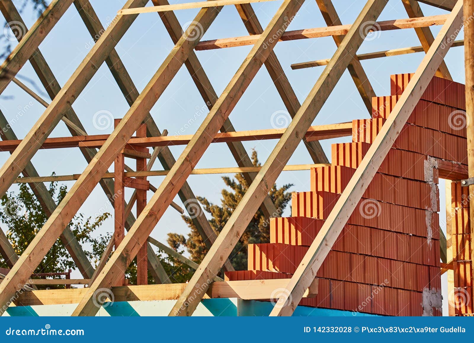 Brick House Construction stock photo. Image of home - 142332028