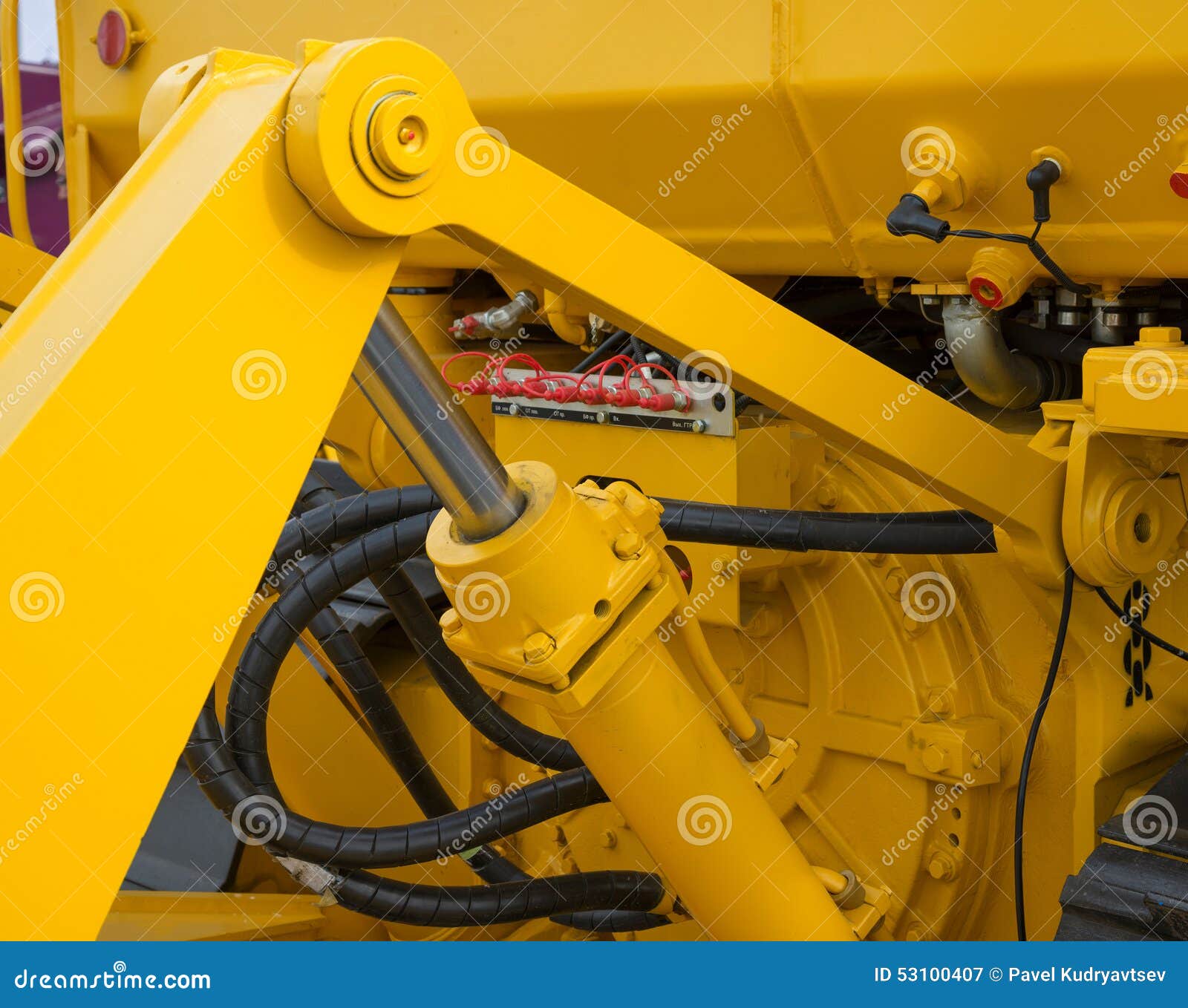 Detail of Hydraulic Bulldozer Piston Stock Image - Image of mechanical ...