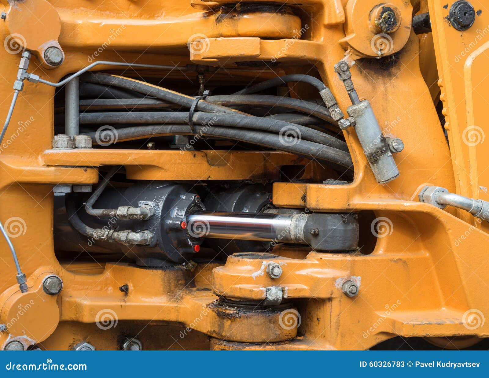 Detail of Hydraulic Bulldozer Piston Stock Image - Image of digger ...