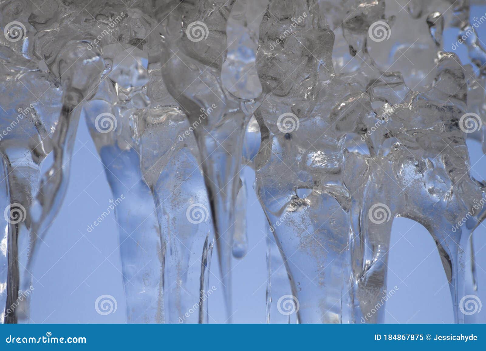 DEtail of Icicle Formation on a Window Stock Image - Image of ...