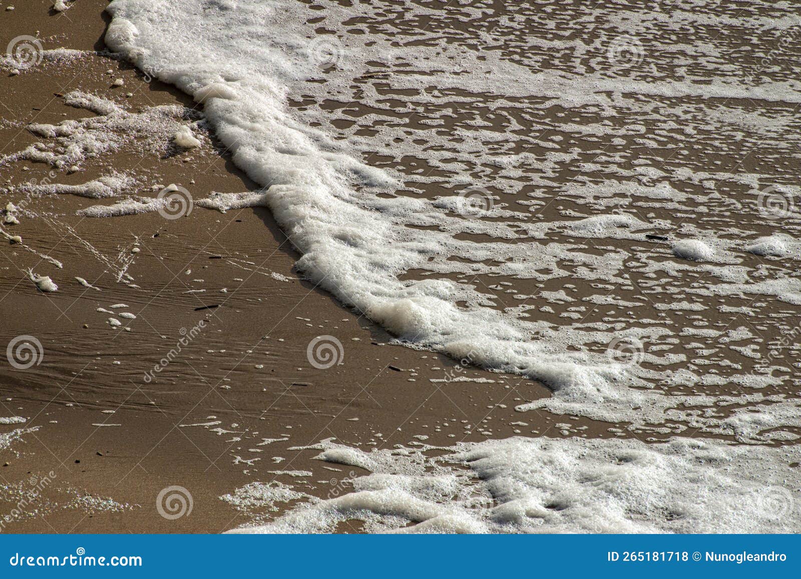 Ocean Foam from Waves in the Beach Sand Stock Photo - Image of created ...
