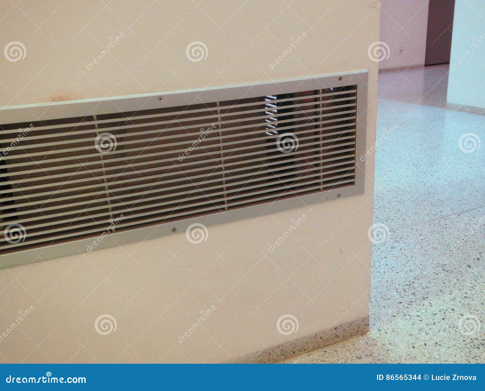 Ventilation Fan With A Grid On A Black Background. Stock Photo ...