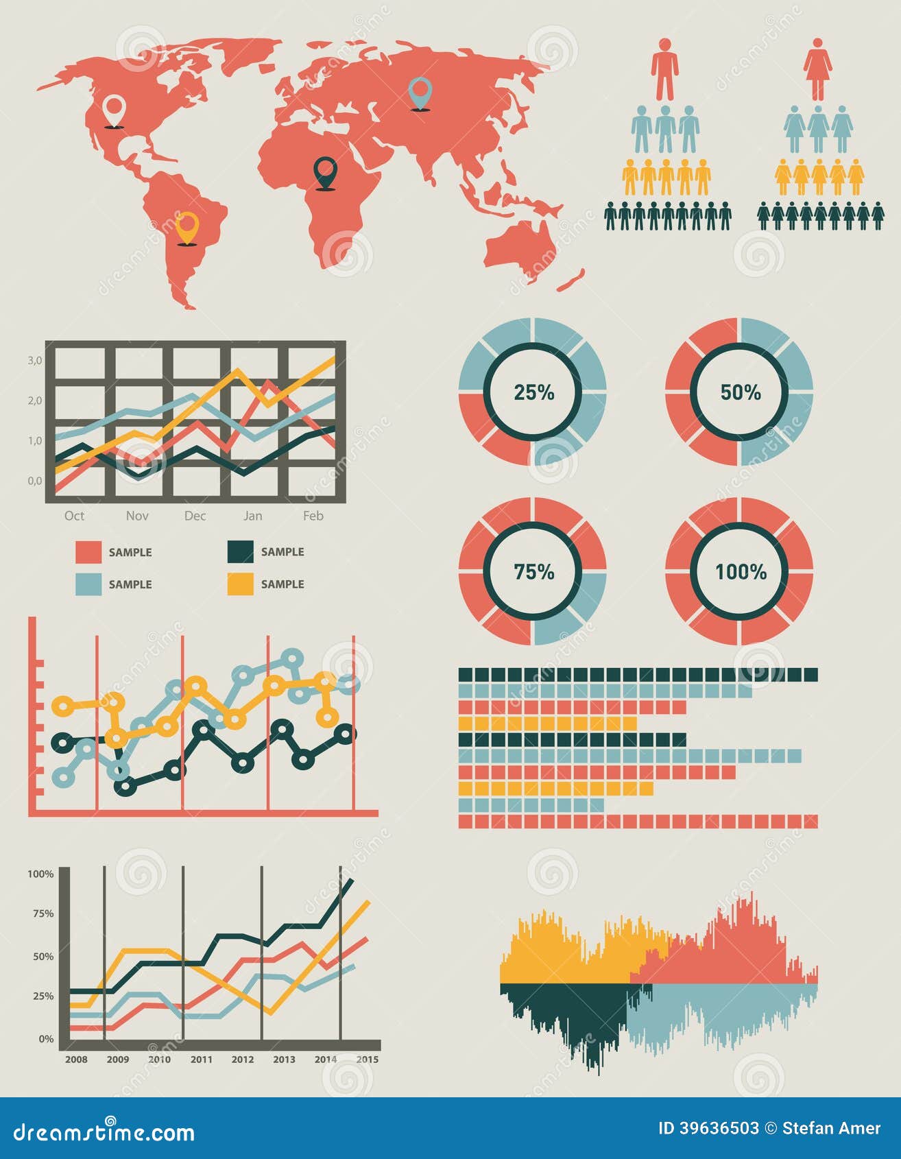 Detail Infographic Vector Illustration. World Map and Information ...