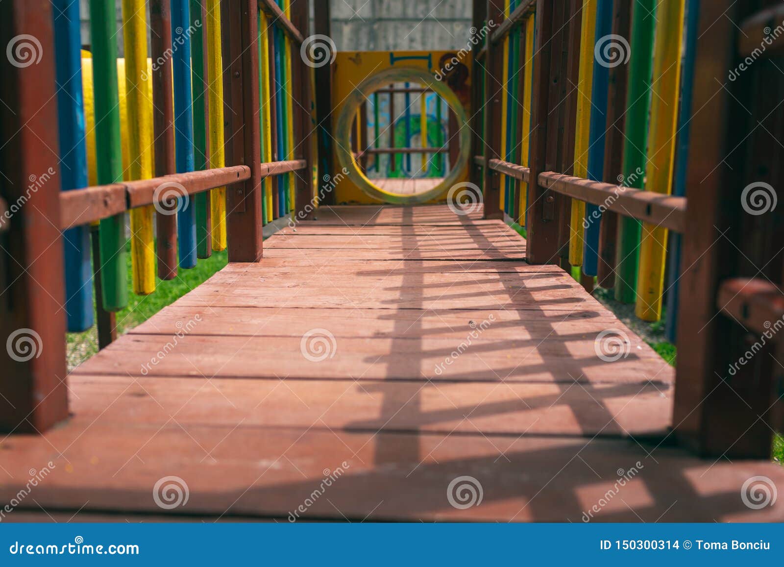 Detail Of Playground Corner Painted On Wooden Floor Stock Image ...