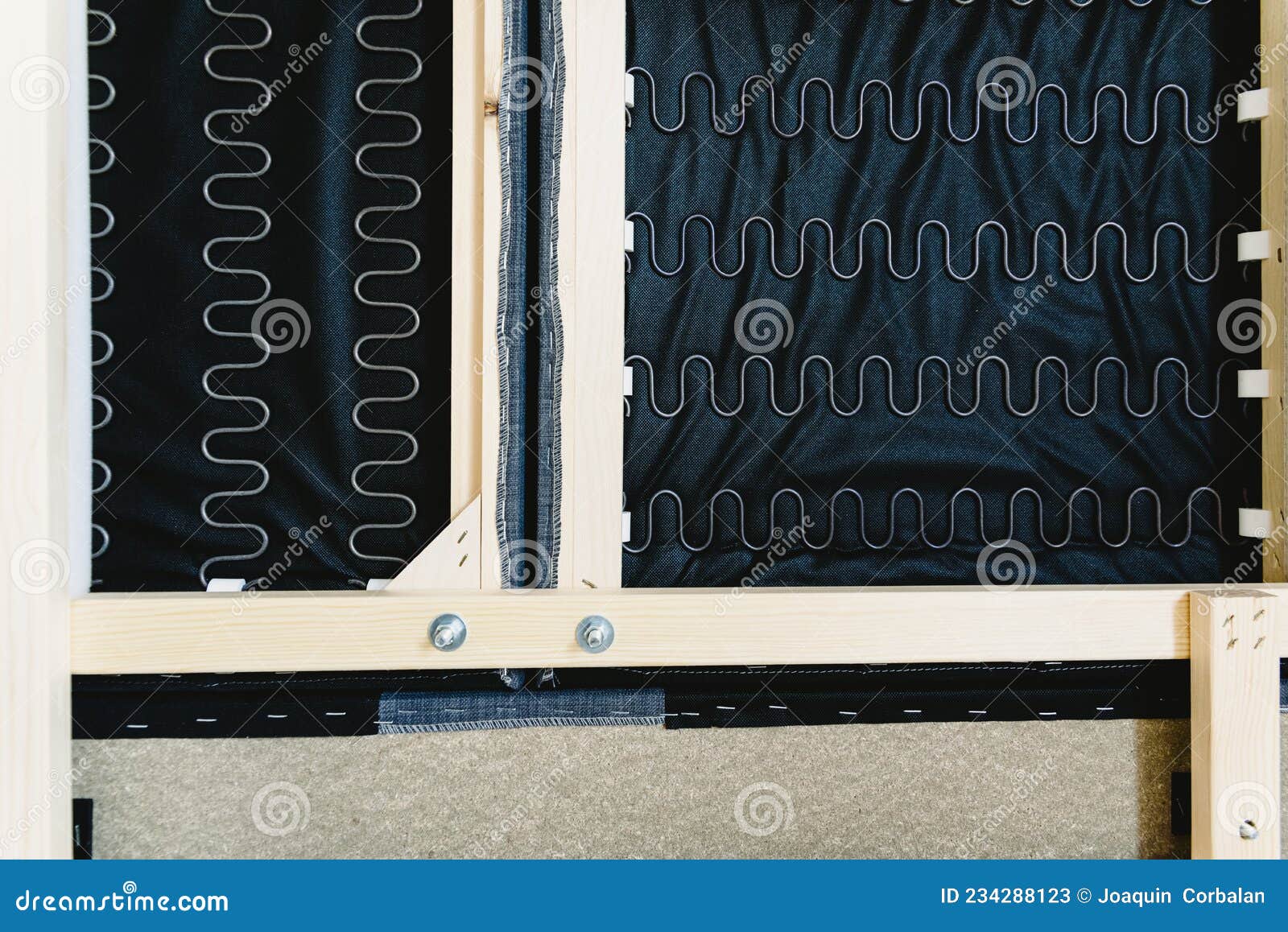 Detail of the Inside of a Sofa, with Springs that Hold the Structure ...