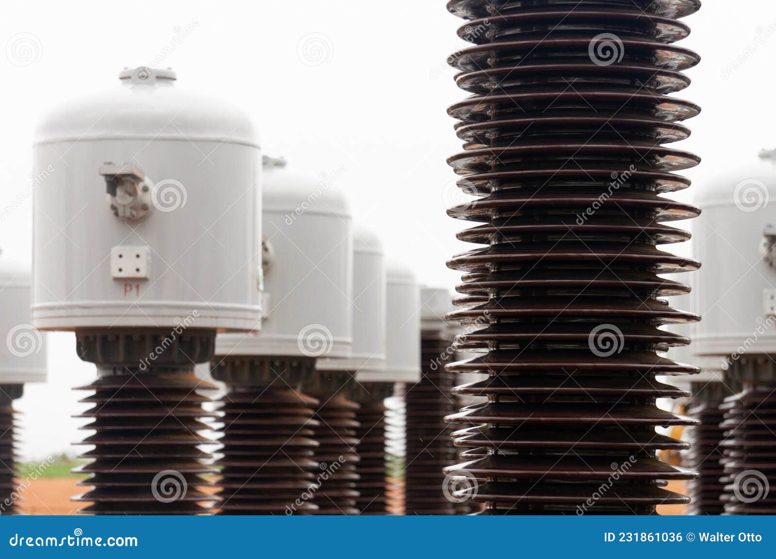 Detail of Insulators for Power Transmission Towers Stock Photo - Image ...