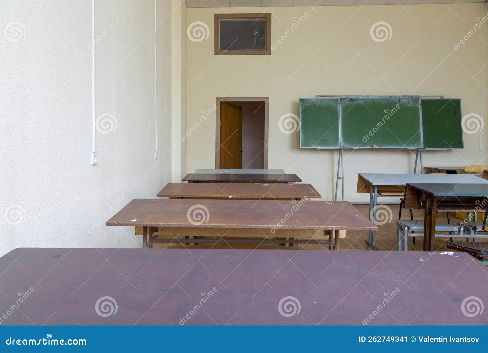 Detail Interior Classroom with Blackboard on the Wall Stock Image ...