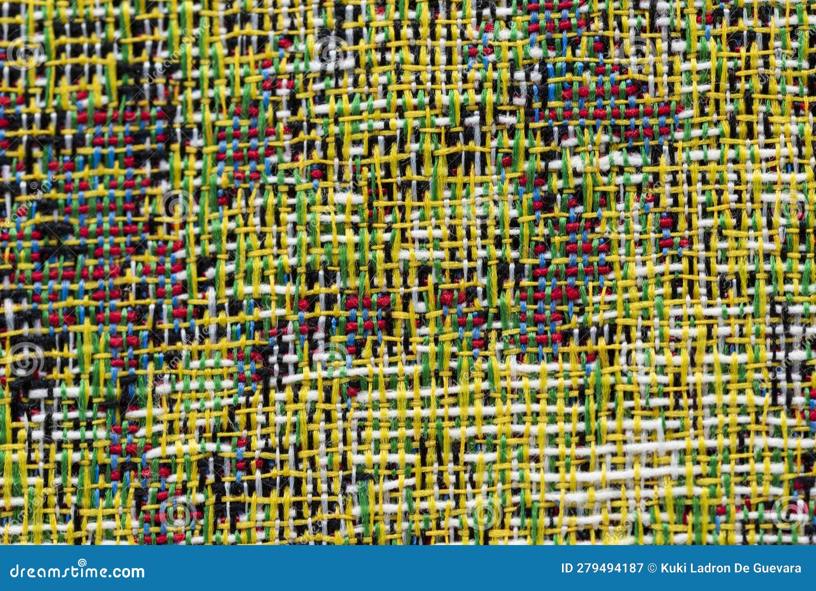Detail of the Intertwined Colored Threads that Form a Fabric Stock ...