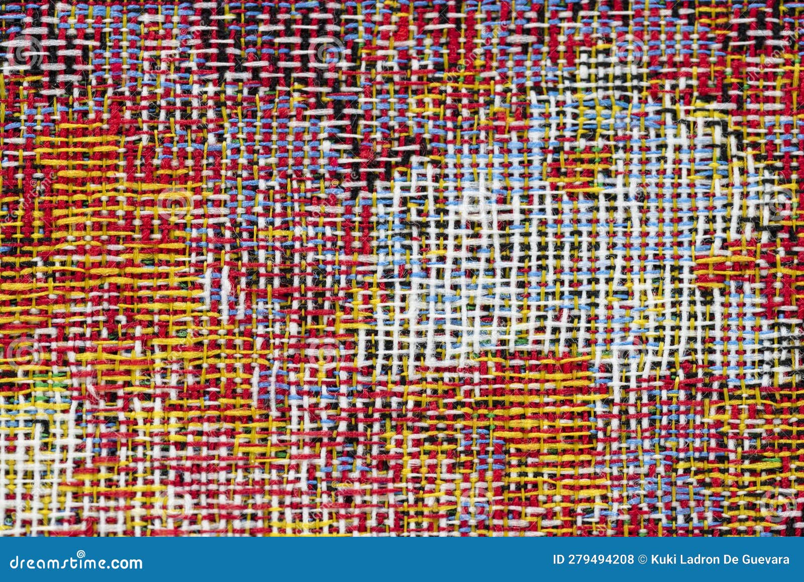 Detail of the Intertwined Colored Threads that Form a Fabric Stock ...