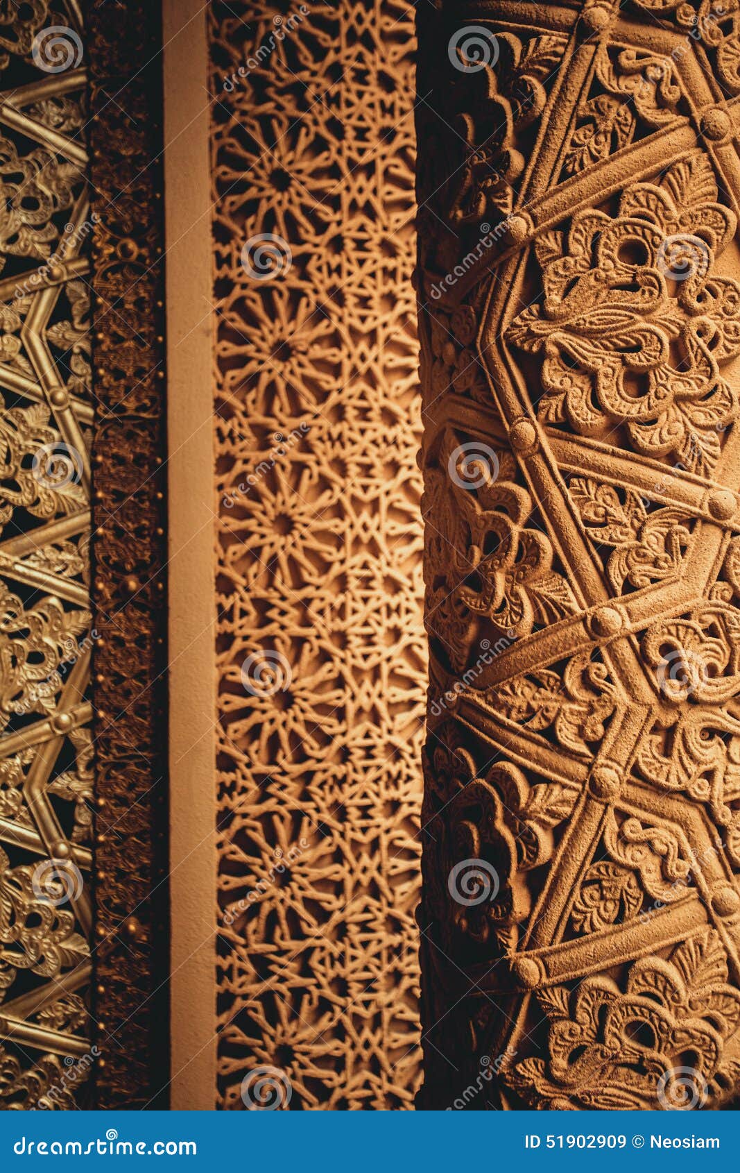 The Detail of Islamic Pattern Decor Stock Image - Image of casa, sepia ...
