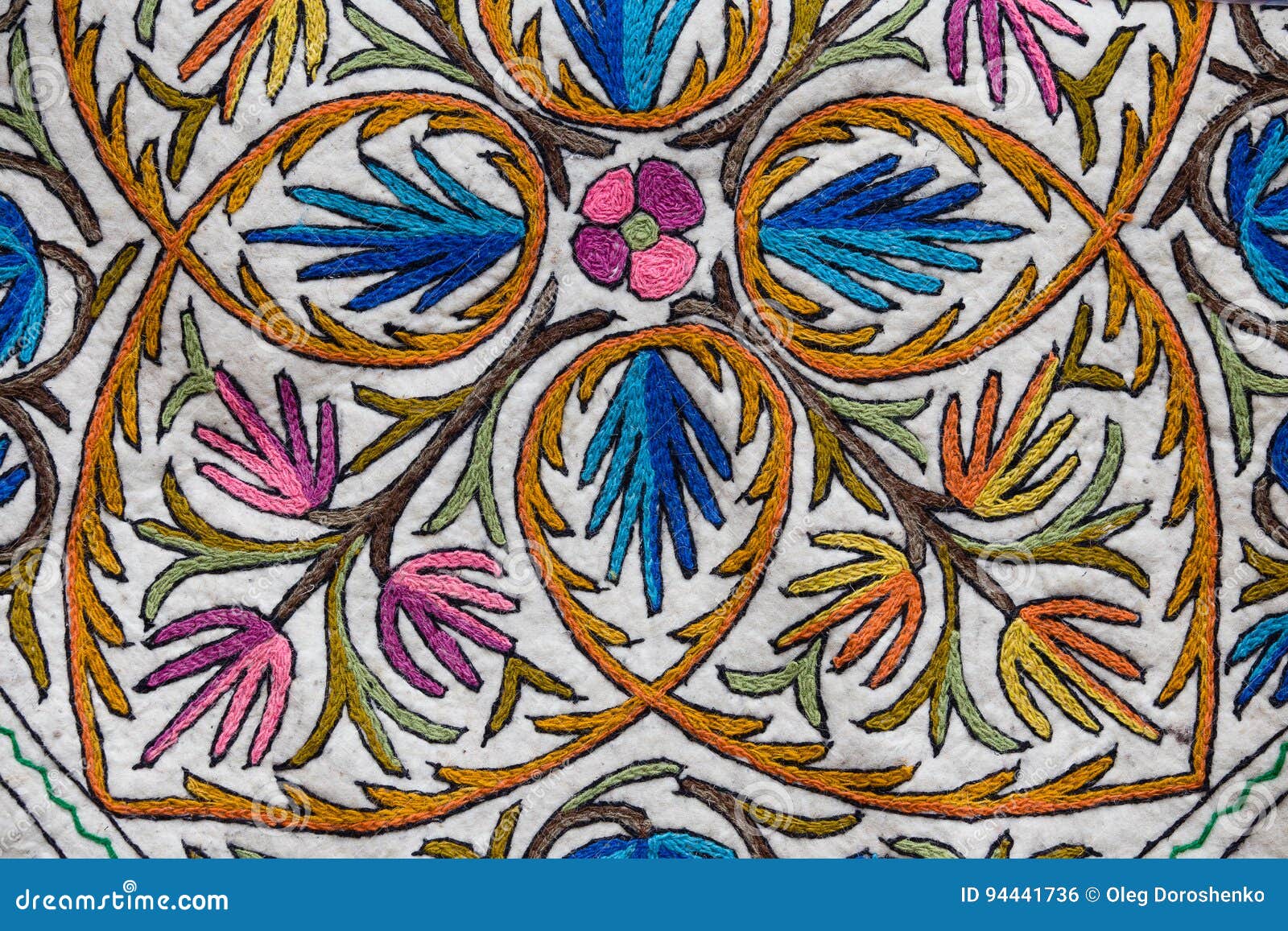 Detail of a Kashmiri Carpet Patterns. Srinagar, India Stock Photo ...