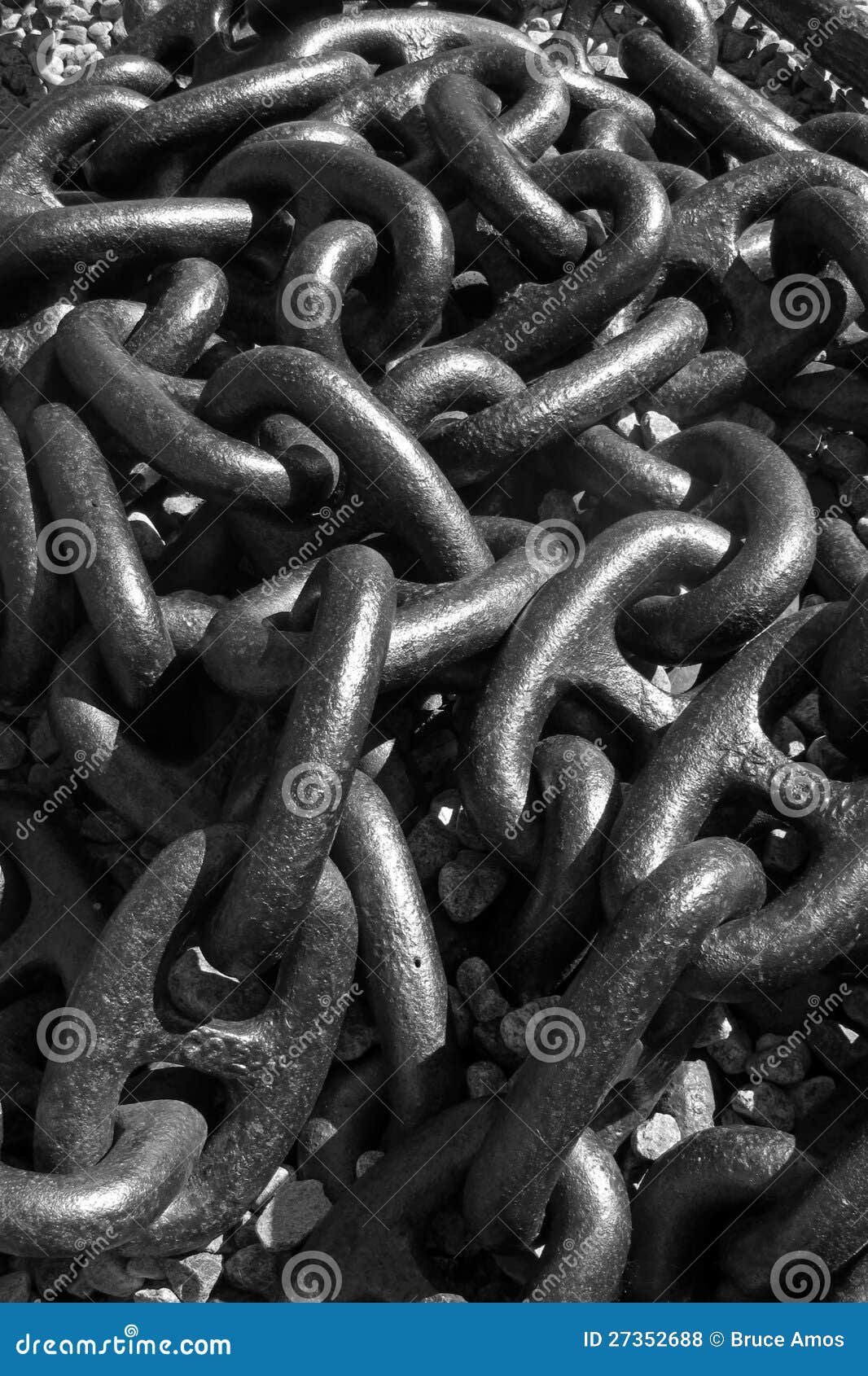 Detail of a Large Anchor Chain Stock Photo - Image of large, chain ...