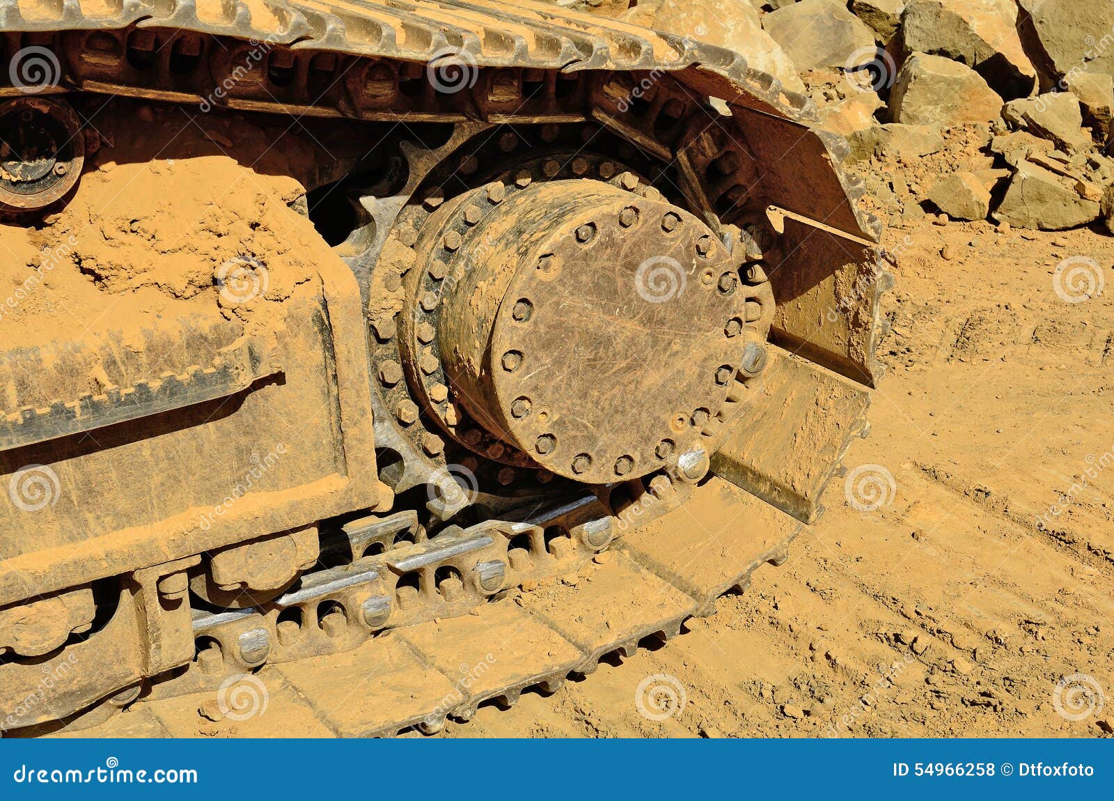 Detail of a Large Track Hoe Excavator Stock Photo - Image of mover ...