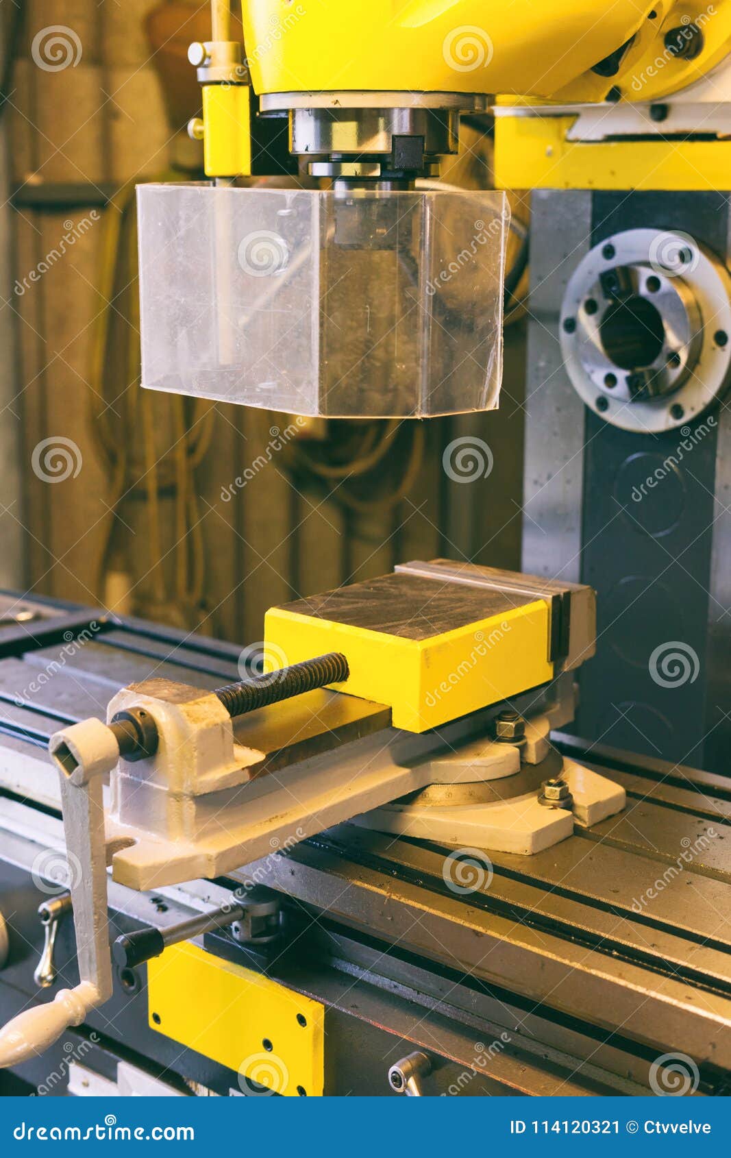 Detail of a lathe machine stock image. Image of clip - 114120321