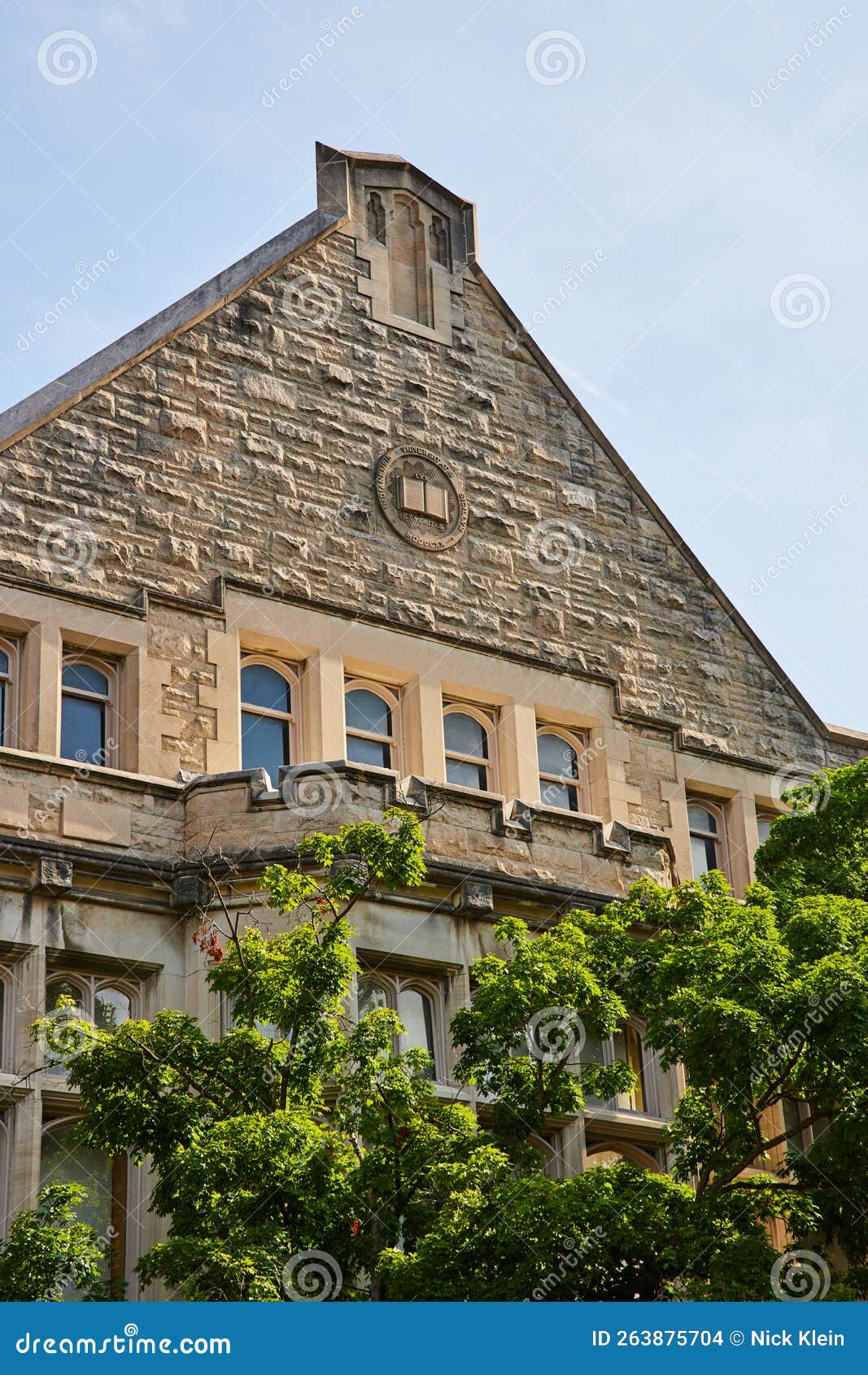 Detail of Limestone Architecture of College Campus Building in ...