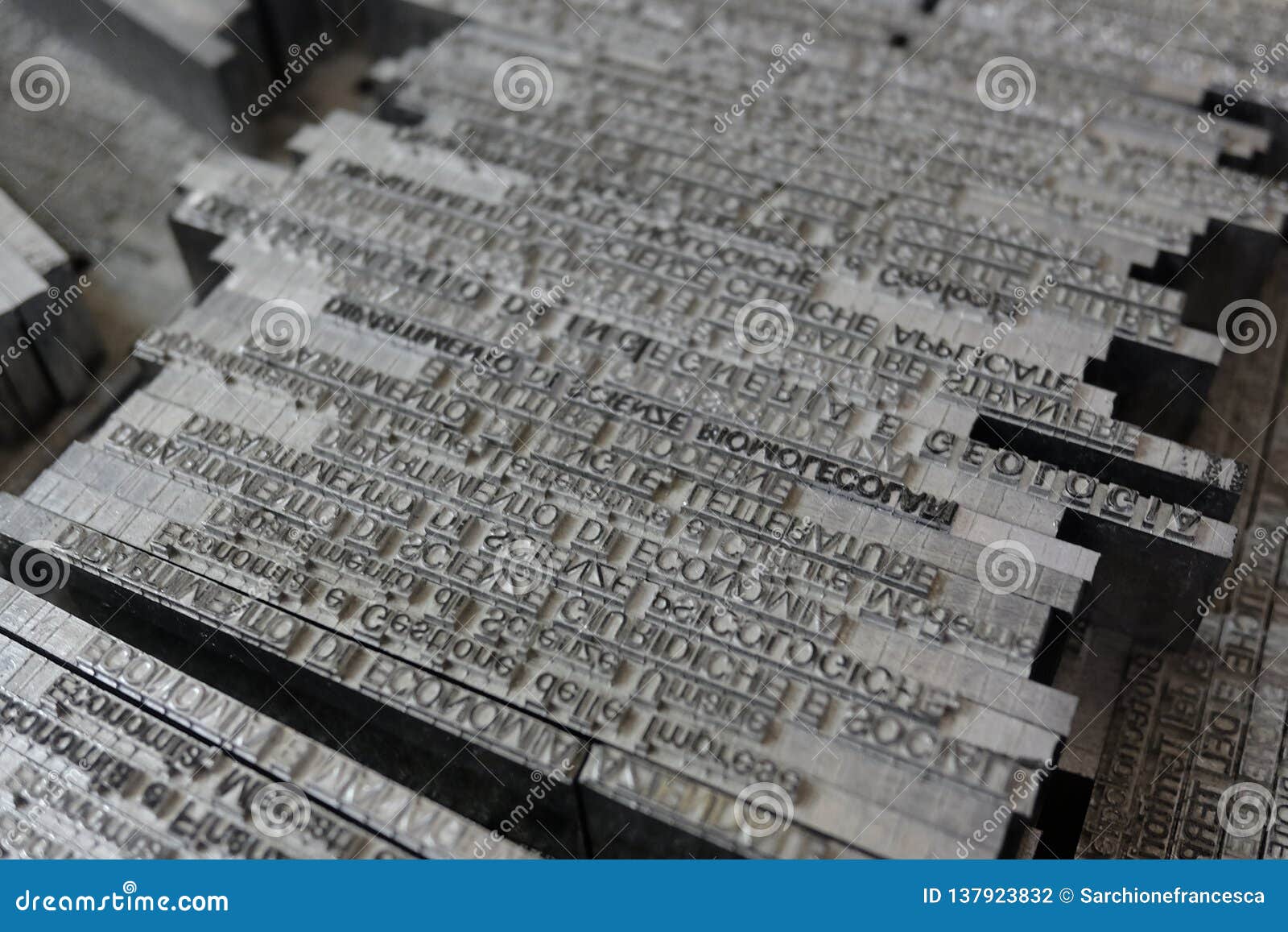 Metal linotype characters stock photo. Image of office - 137923832