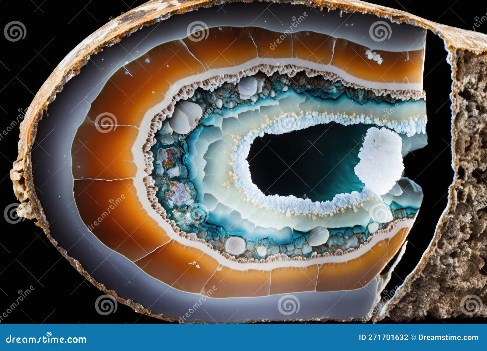 Detail Macro Slice Cross Section of a Brazilian Thunder Egg Geode Agate ...