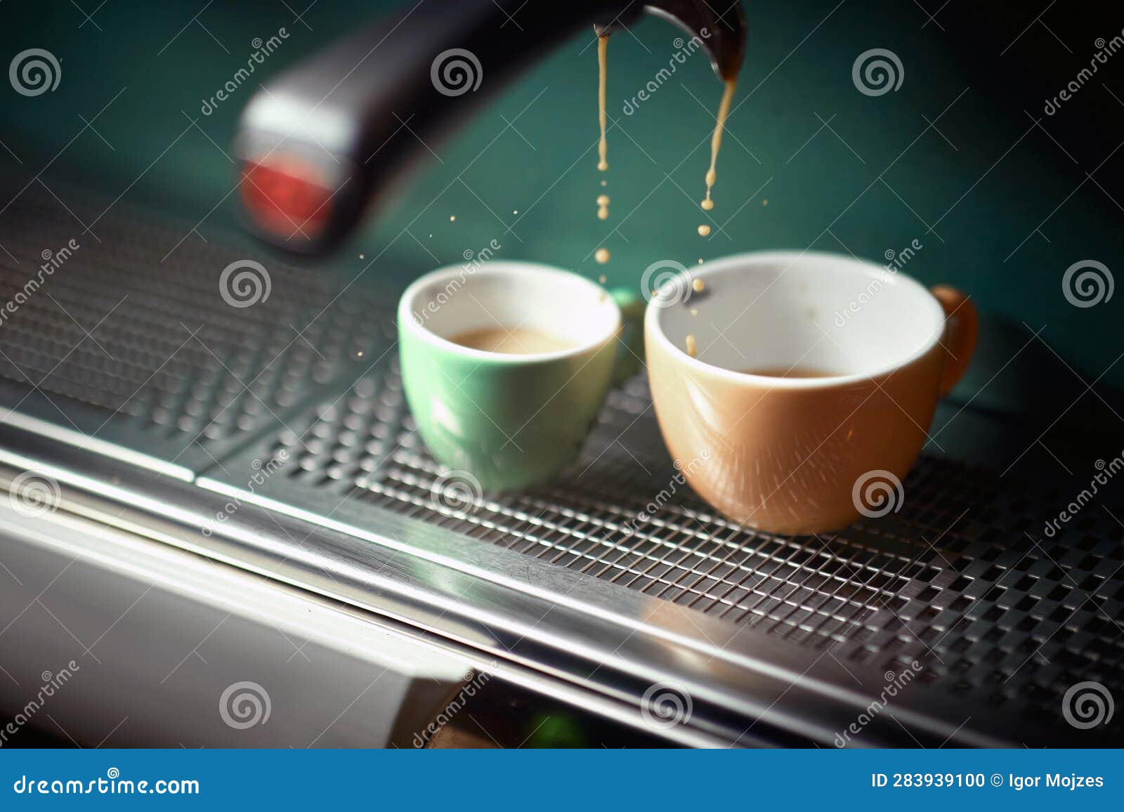 Detail of Making Big and Small Espresso Stock Photo - Image of short ...