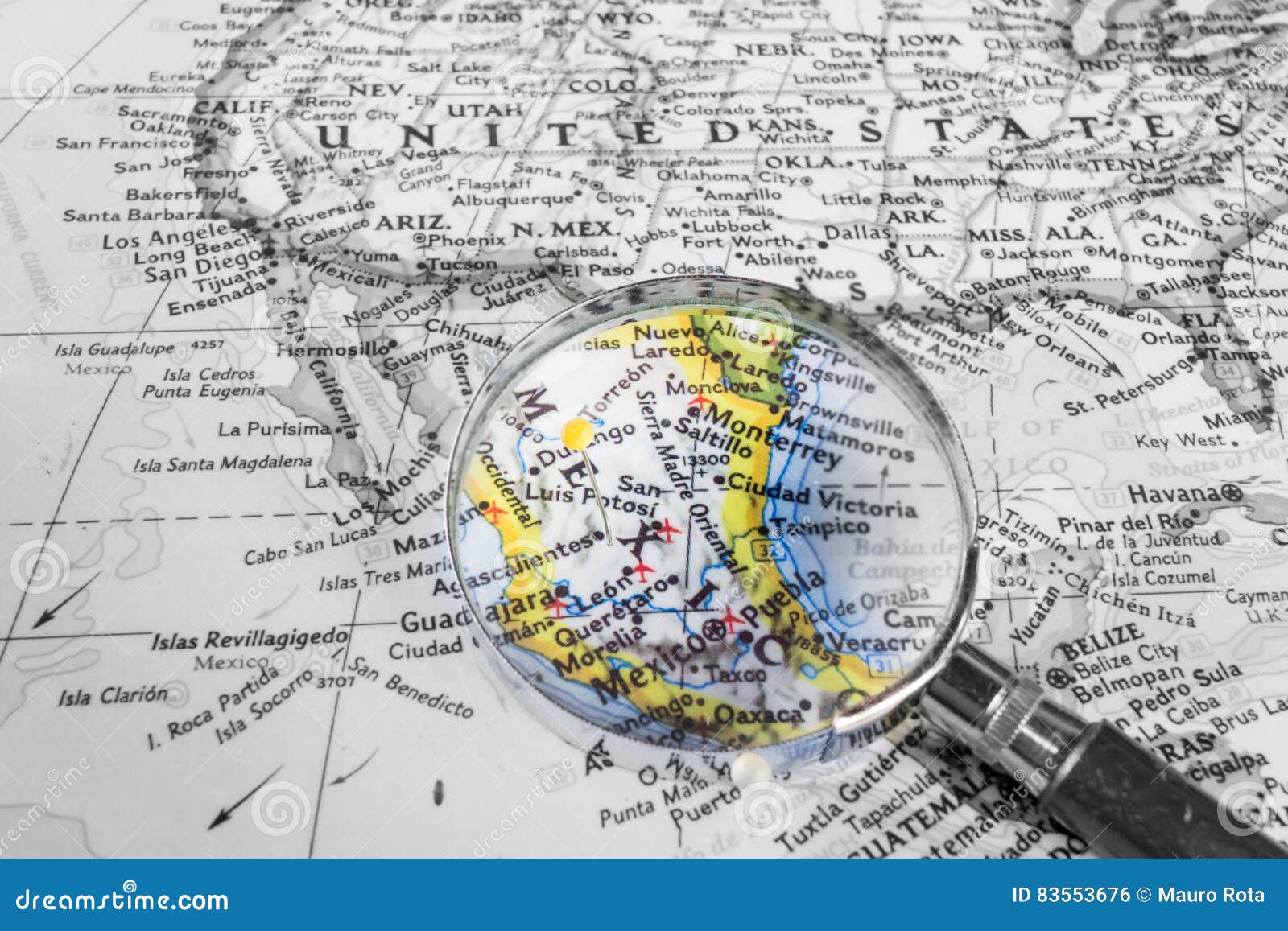 The Detail of the Map of Mexico Stock Photo - Image of geography ...