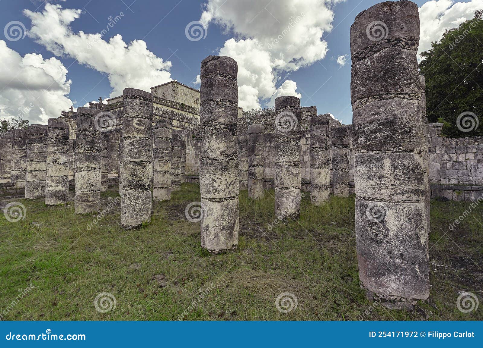 Detail of Mayan columns stock photo. Image of american - 254171972