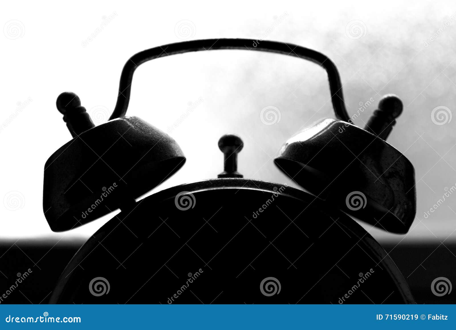 Detail of Mechanical Alarm Clock. Double Dusty Bell and Backlighting ...