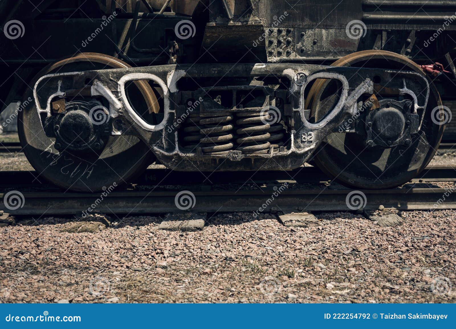Detail of Mechanical Parts, Wheels and Equipment of the Train Stock ...