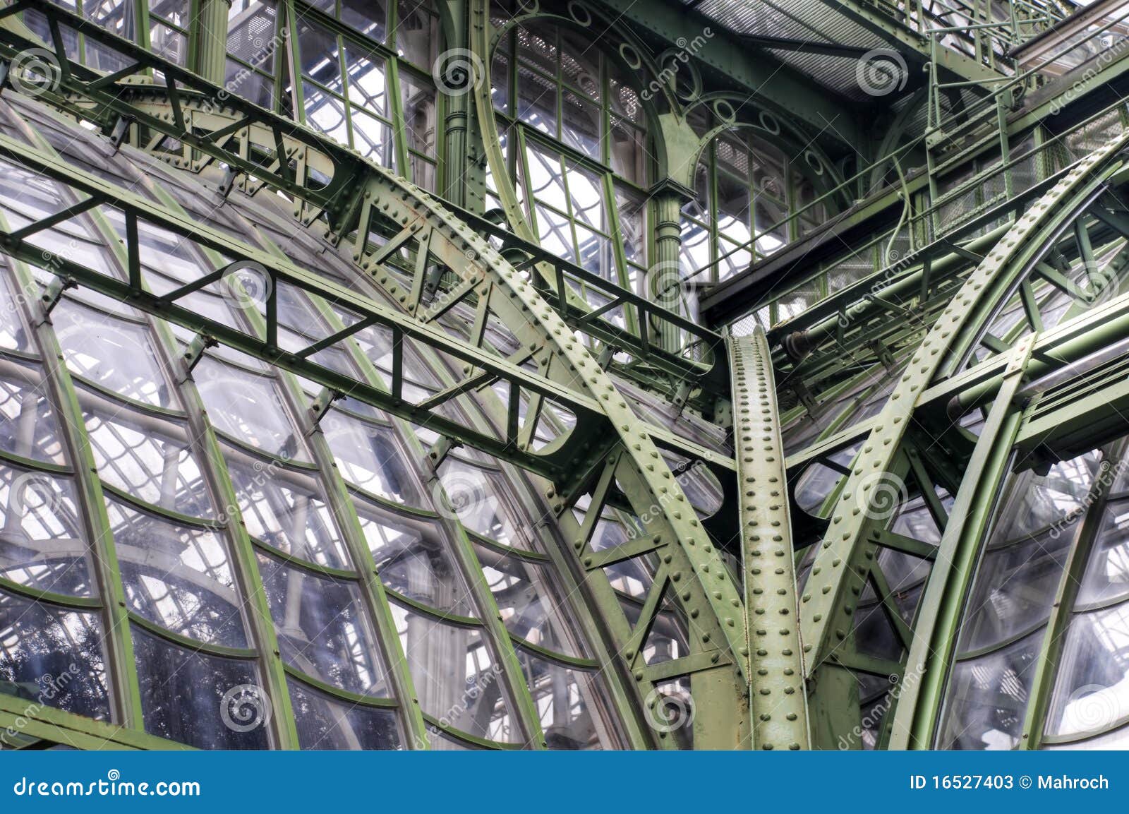 Detail of Metal Glass Construction Stock Image - Image of metallic ...