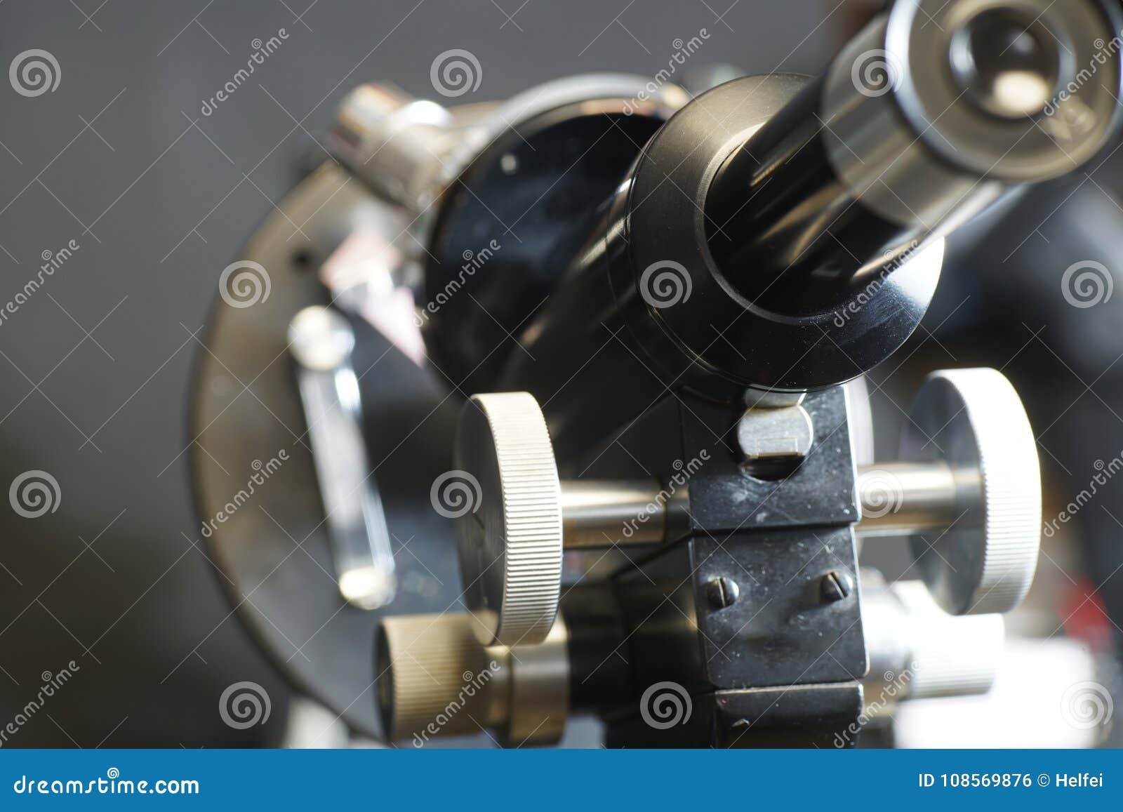 Detail of a microscope stock photo. Image of screws - 108569876