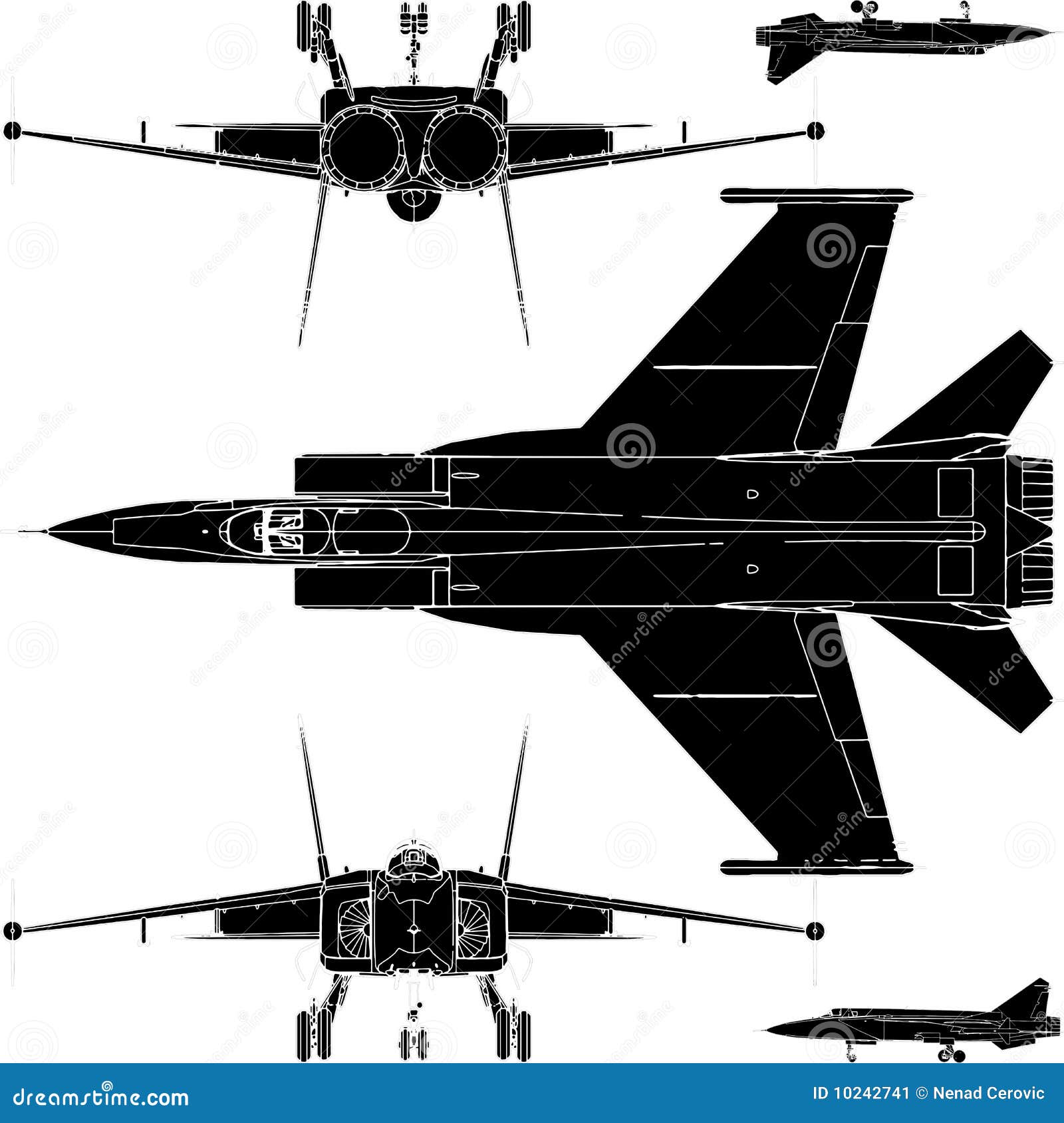 Detail Military Airplanes Base and Face Vector 01 Stock Vector ...