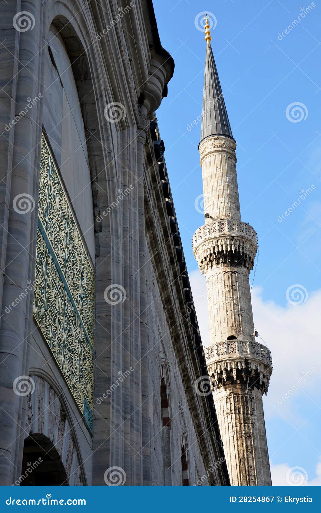 Detail of Minaret, Blue Mosque, Istanbul Stock Image - Image of travel ...