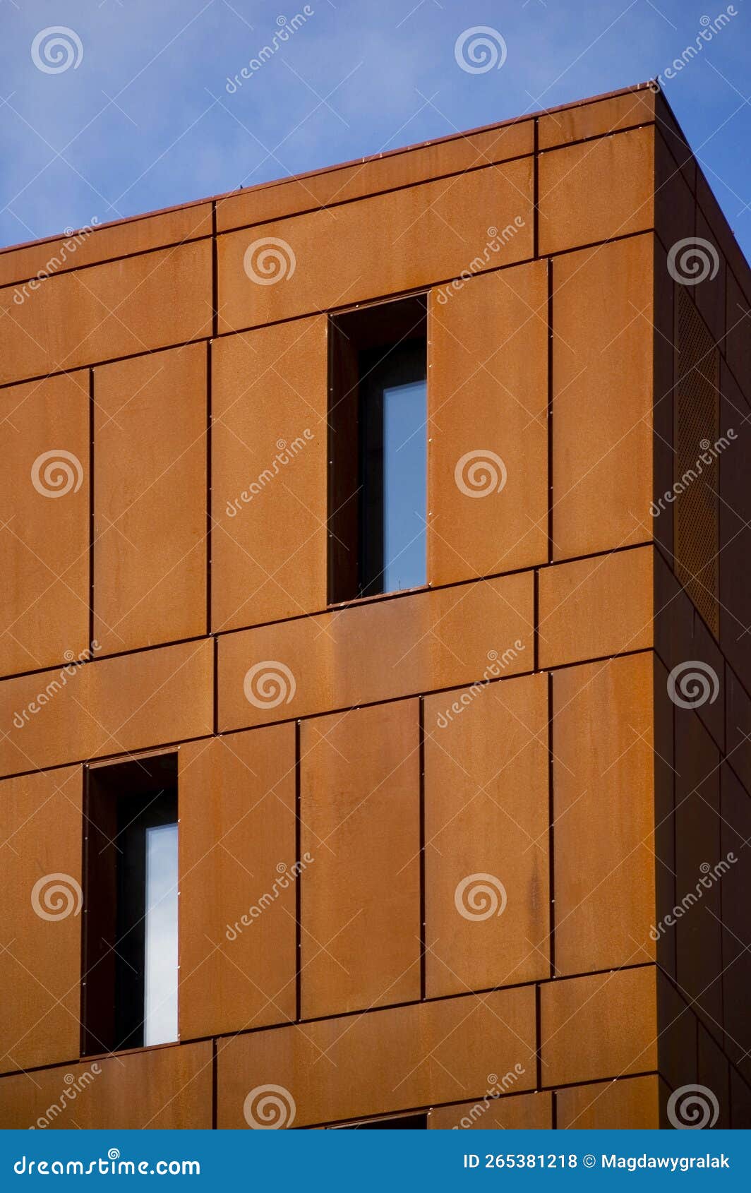 Detail of Modern Architecture Corten Building. Stock Photo - Image of ...