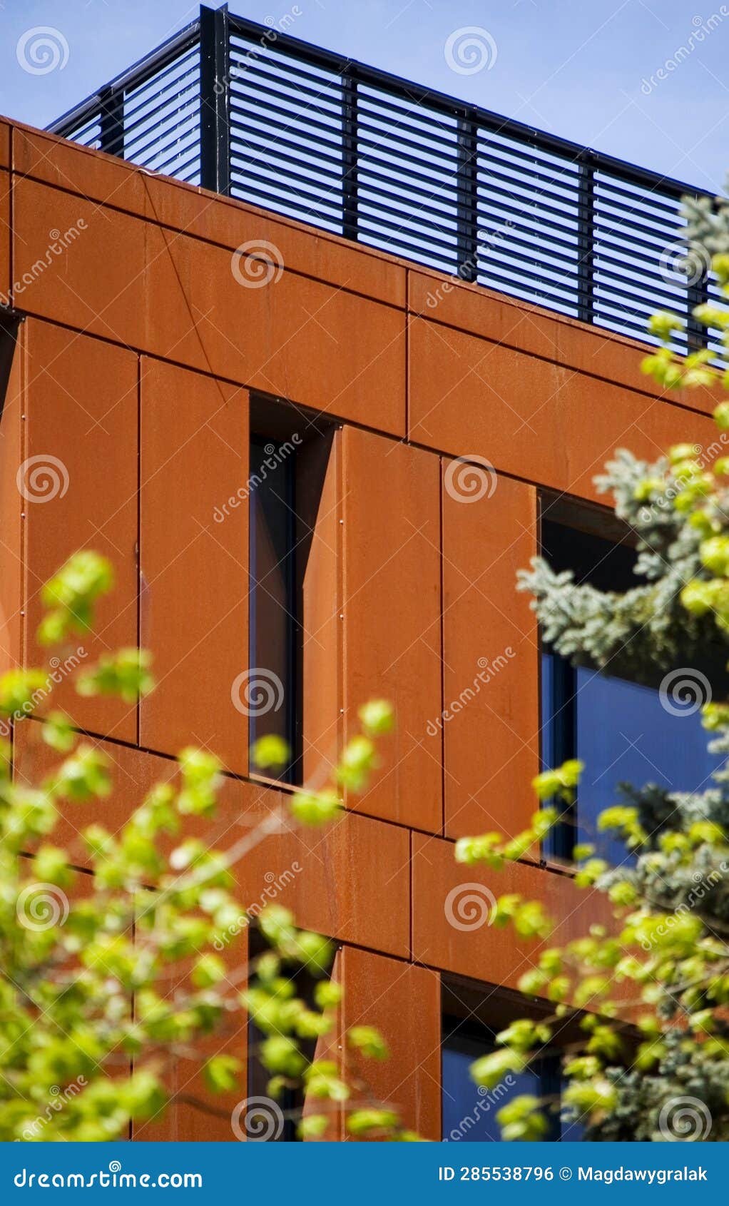 Detail of Modern Architecture Corten Building Stock Photo - Image of ...