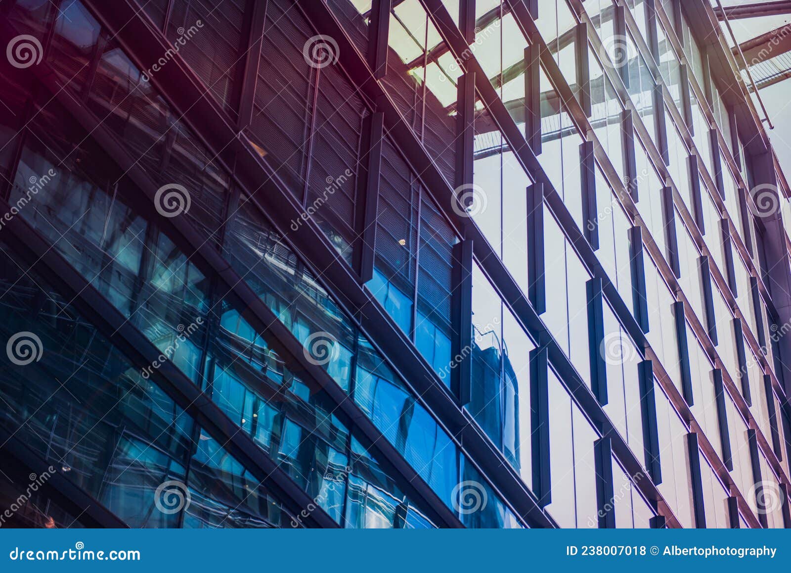 Modern Building in Blue Tones Stock Photo - Image of buildings ...