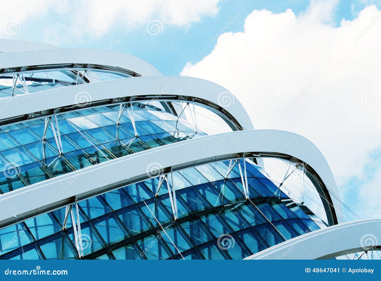 Detail of a Modern Building Made of Glass Stock Image - Image of curved ...