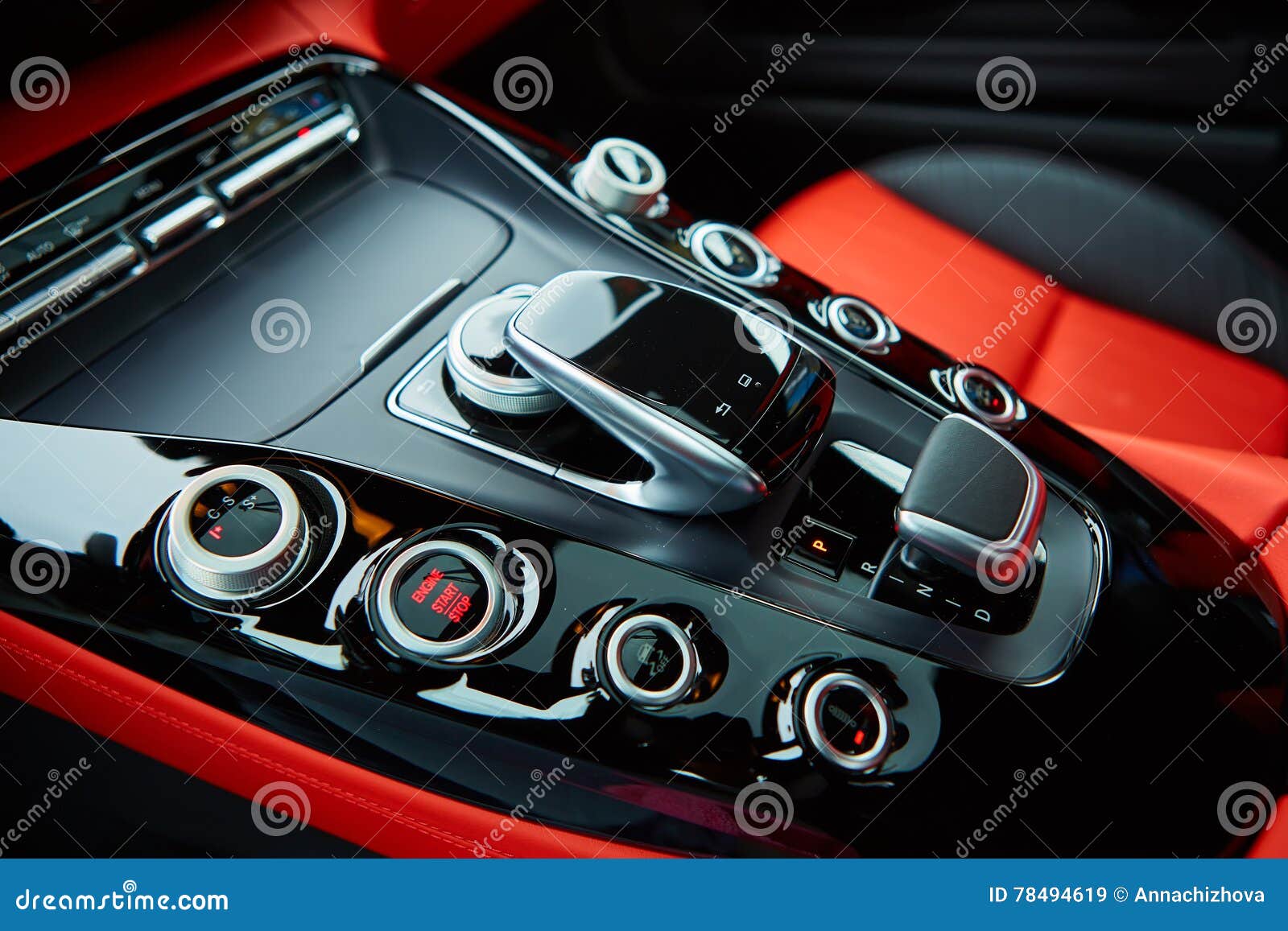 Detail of Modern Car Interior, Gear Stick Stock Image - Image of ...