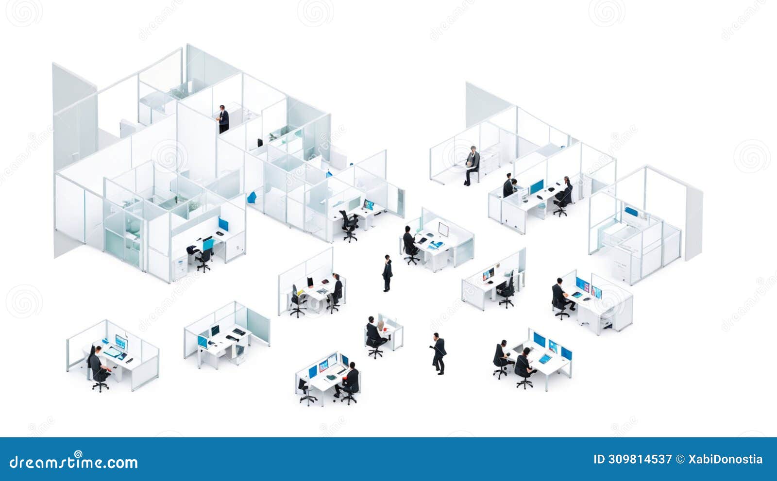 Office Workstations Divided Into Sectors With Ethernet Cables Stock ...