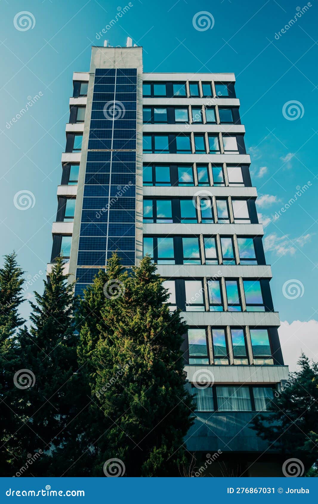Detail of Modern Skyscraper with Solar Panels on Wall Stock Image ...